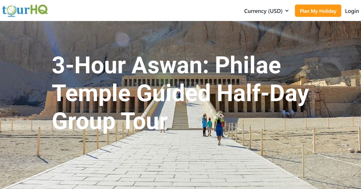 3-Hour Aswan: Philae Temple Guided Half-Day Group Tour 3-Hour Aswan: Philae Temple Guided Half-Day Group Tour